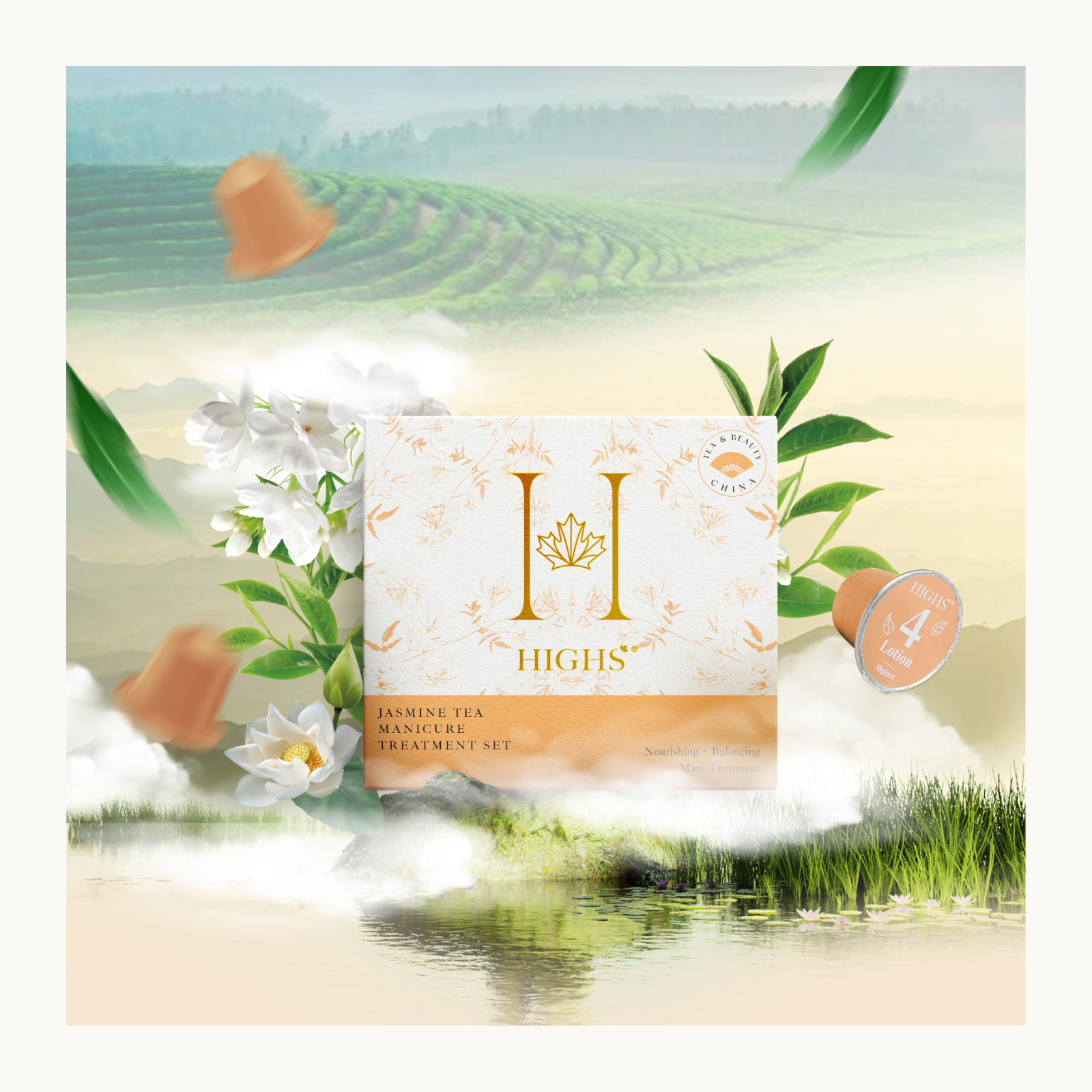 HIGHS Jasmine Tea Hand & Foot Treatment Set – 4-Step Spa Hydrating Care ...