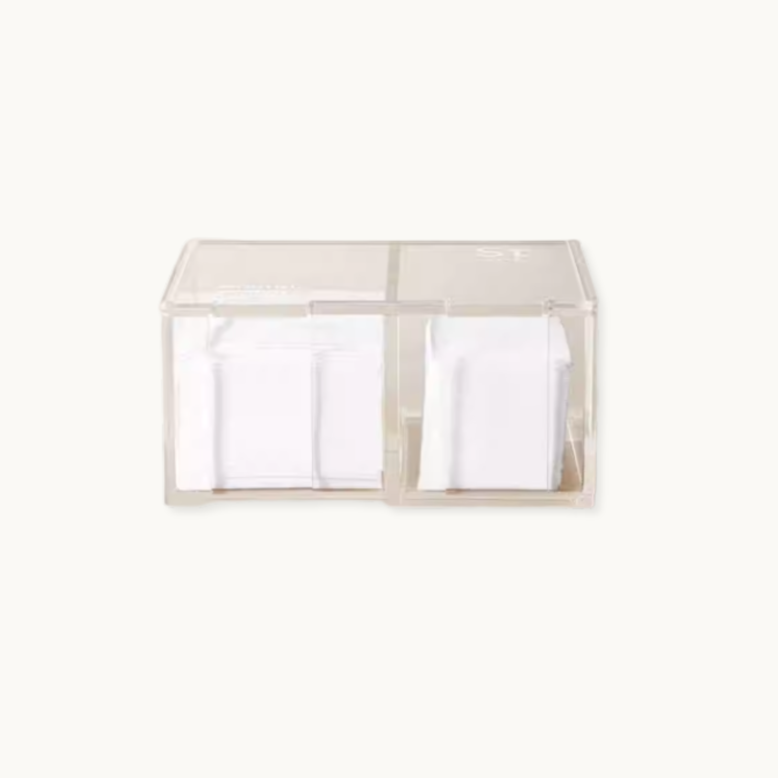 MODING ST Acrylic Cotton Pad Storage Box | Dustproof Dual-Compartment ...